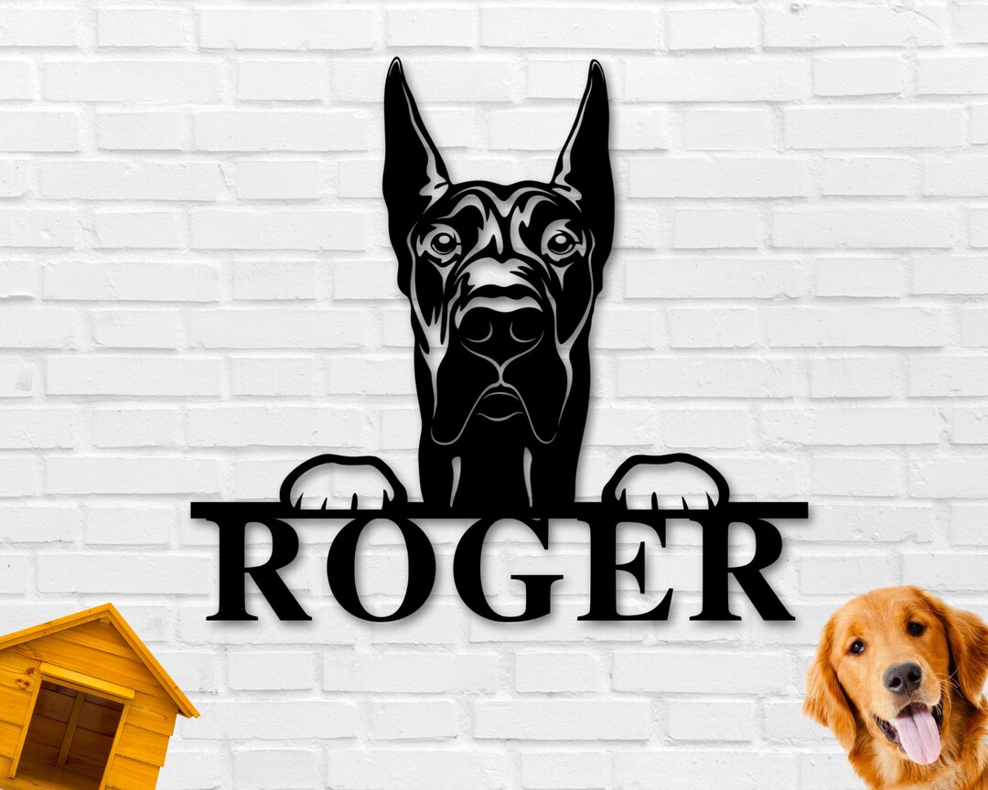 Great Dane Dog Sign, Great Dane Metal Sign, Great Dane Name Sign, Pet ...