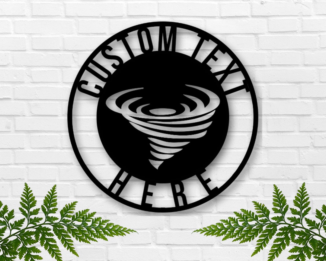 Personalized Metal Twister Sign, Custom Name Hurricane Art, Typhoon ...