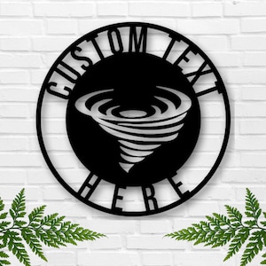 Personalized Metal Twister Sign, Custom Name Hurricane Art, Typhoon ...