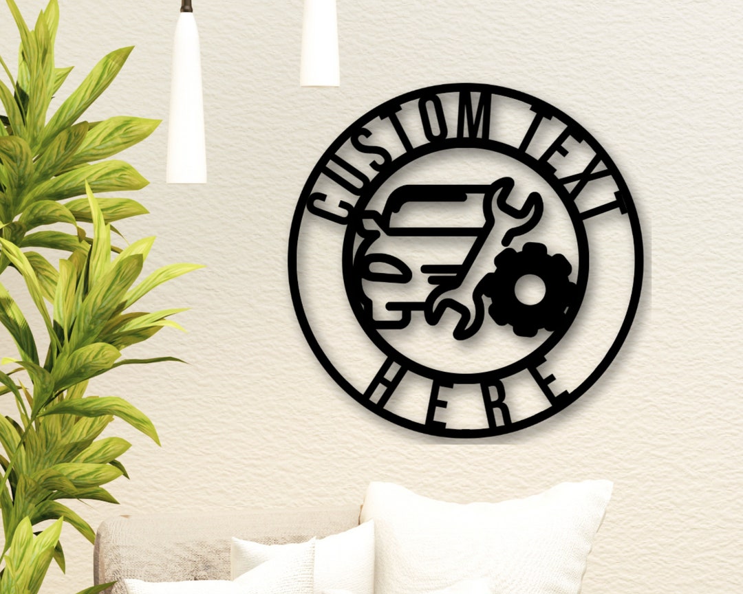 Personalized Metal Mechanic Sign, Custom Car Decor, Auto Repair Shop ...