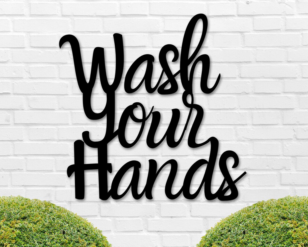 Wash Your Hands Sign, Bathroom Sign, Bathroom Decor, Metal Sign ...