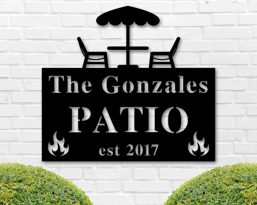 Custom Patio Metal Sign, Personalized Backyard Sign, Back Porch Firepit ...