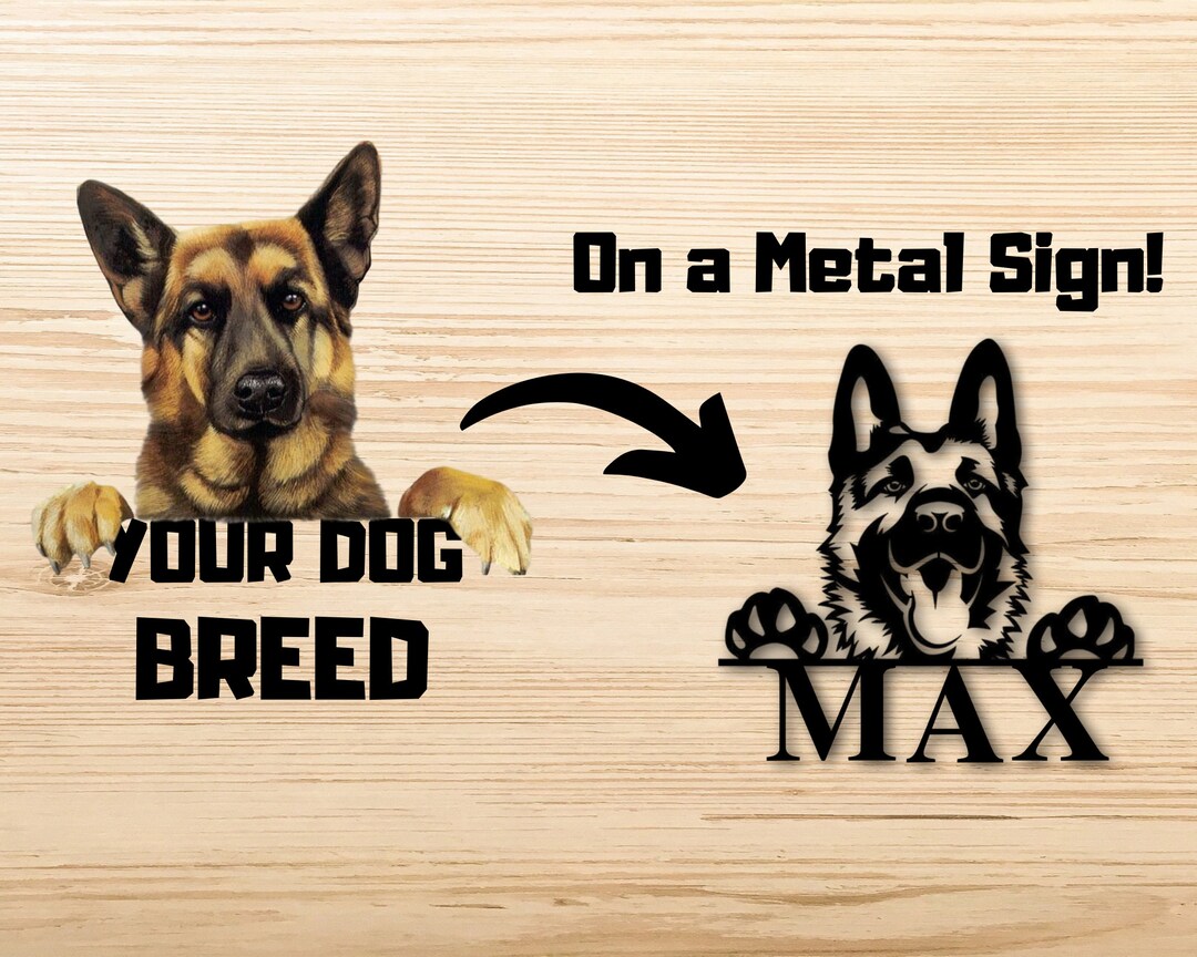 Custom Dog Breed Metal Art, Metal Dog Name Sign, Personalized Dog Sign ...