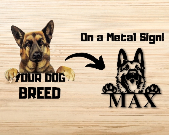 Custom Dog Breed Metal Art Metal Dog Name Sign Personalized - Etsy