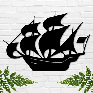 Ship Metal Sign, Sailor Wall Art, Pirate Ship Decor, Pirate Art ...