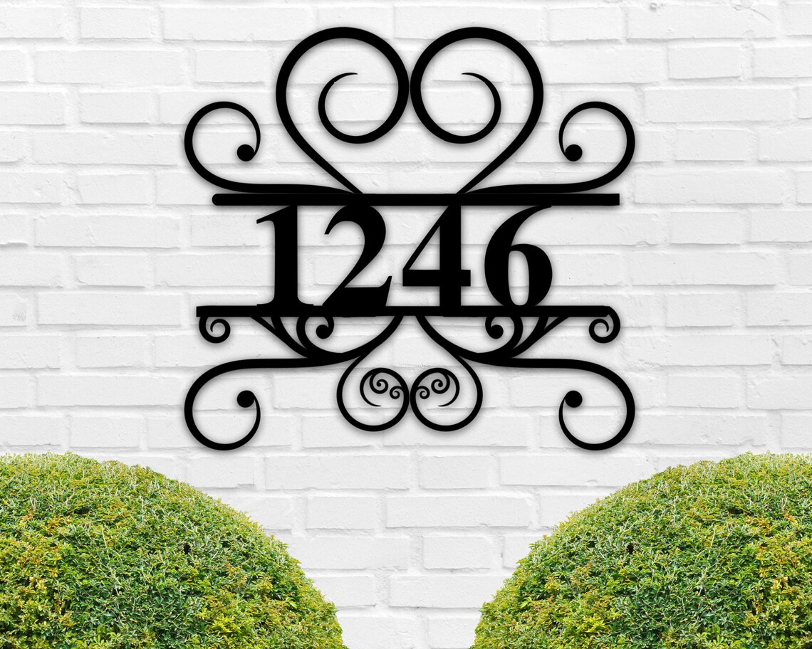 Address Sign Modern Address Sign Metal House Numbers - Etsy