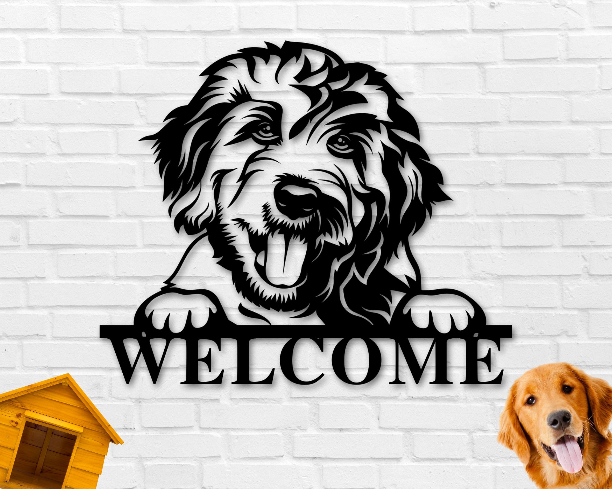 Dog Welcome Sign Front Porch Sign Welcome Metal Sign Metal | Etsy