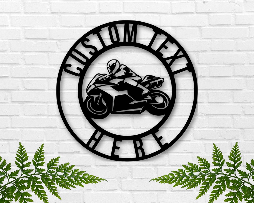 Personalized Motorcycle Metal Sign, Dirtbike Wall Art, Custom Biker ...