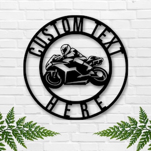 Personalized Motorcycle Metal Sign, Dirtbike Wall Art, Custom Biker ...
