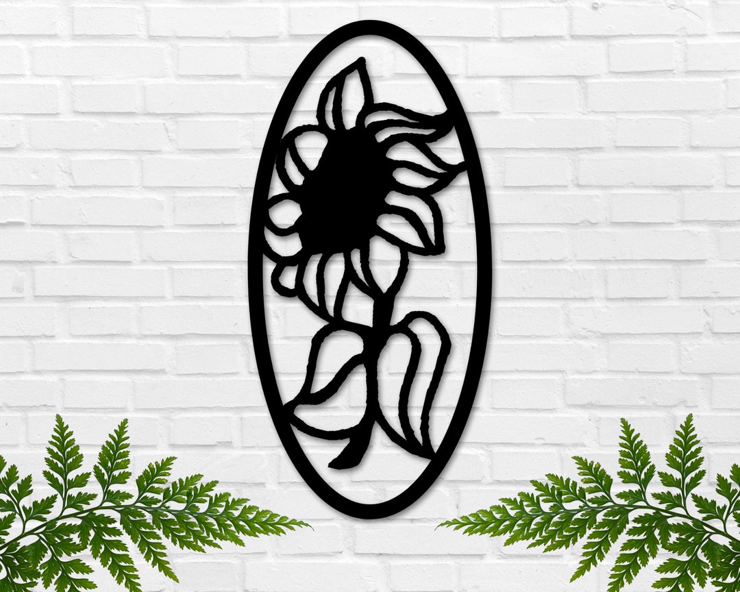 Flower Metal Sign, Sunflower Wall Art, Garden Sign, Flower Wall Decor ...