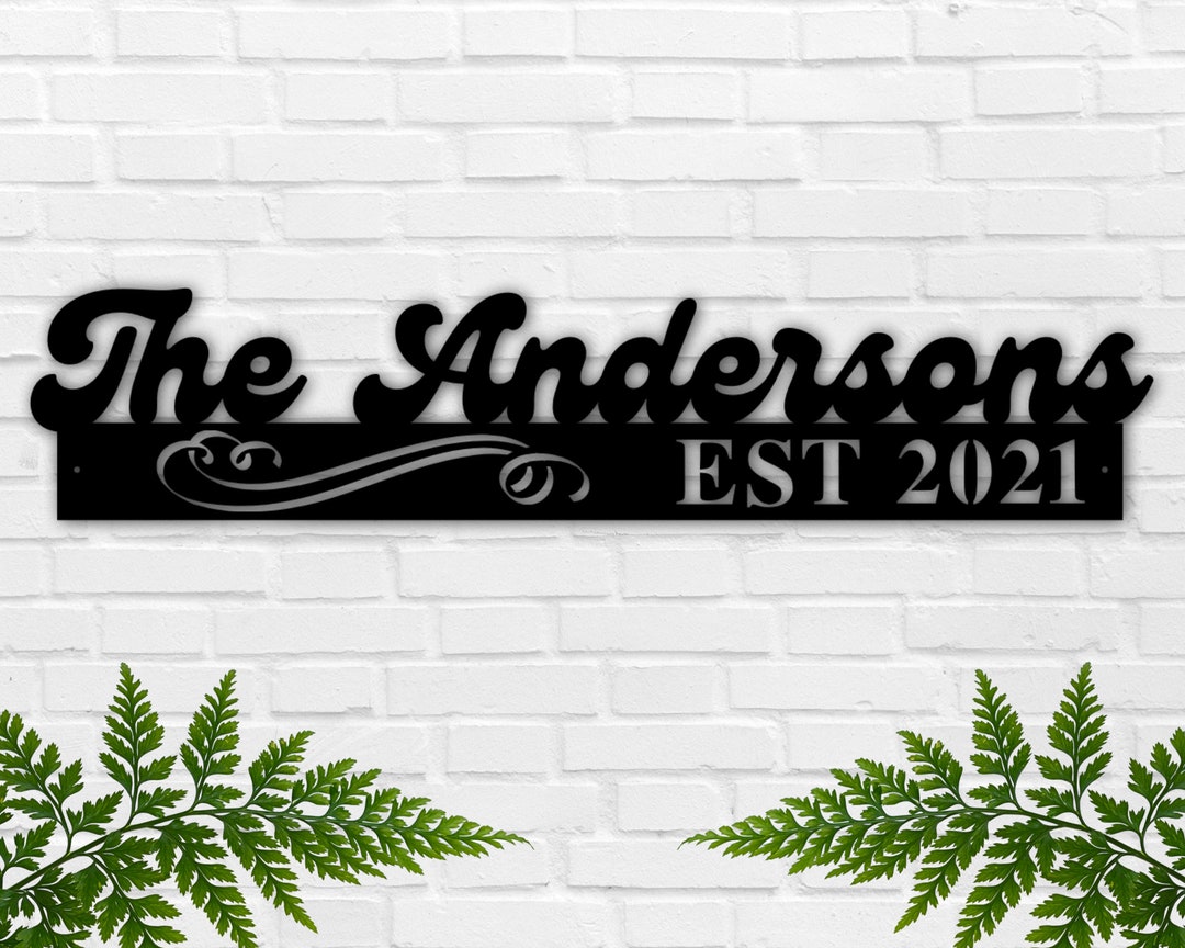 Personalized Family Name Sign, Metal Last Name Sign, Custom Metal Name ...