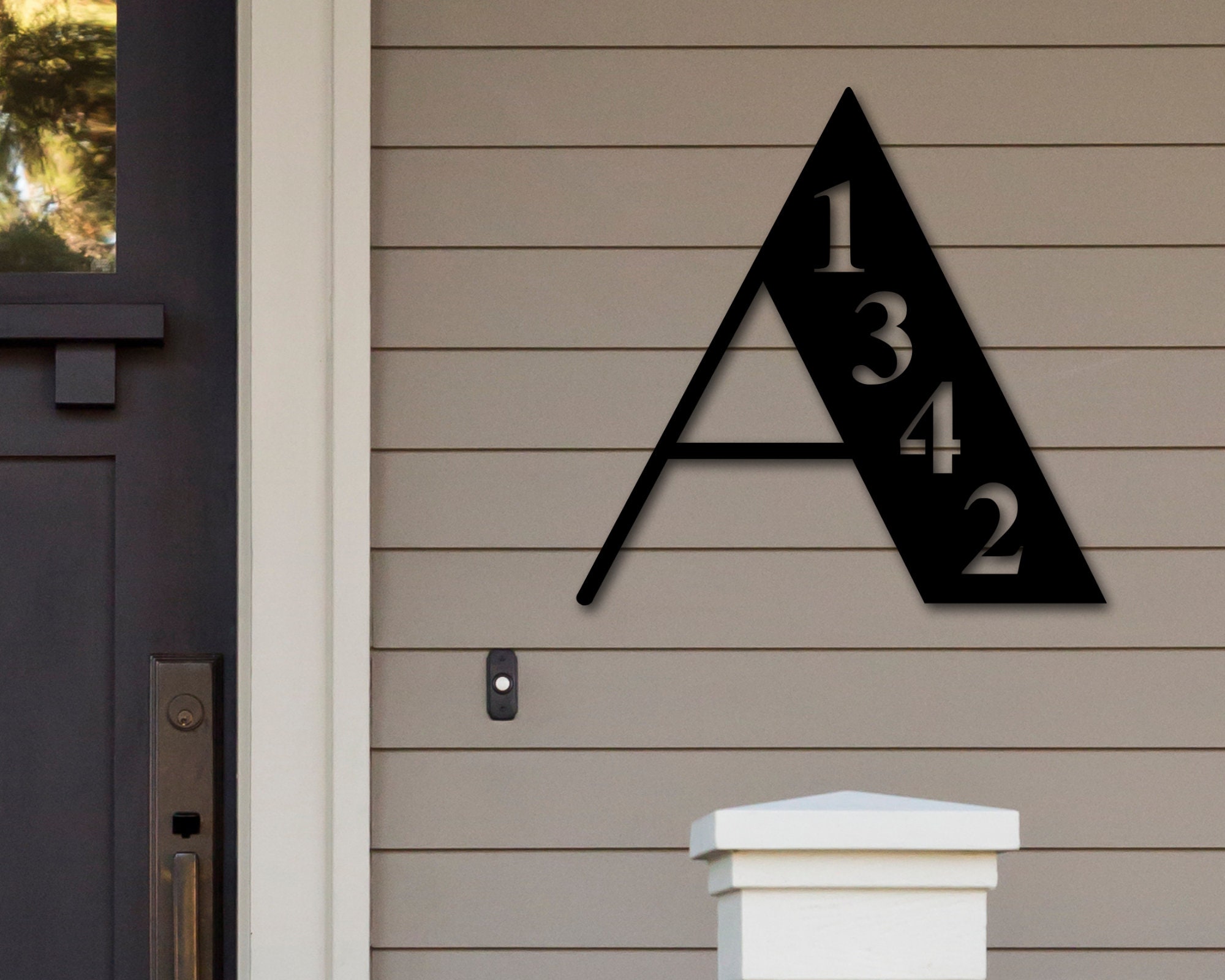 Metal Letter Address Sign, Initial Address Metal Sign, Modern Address ...