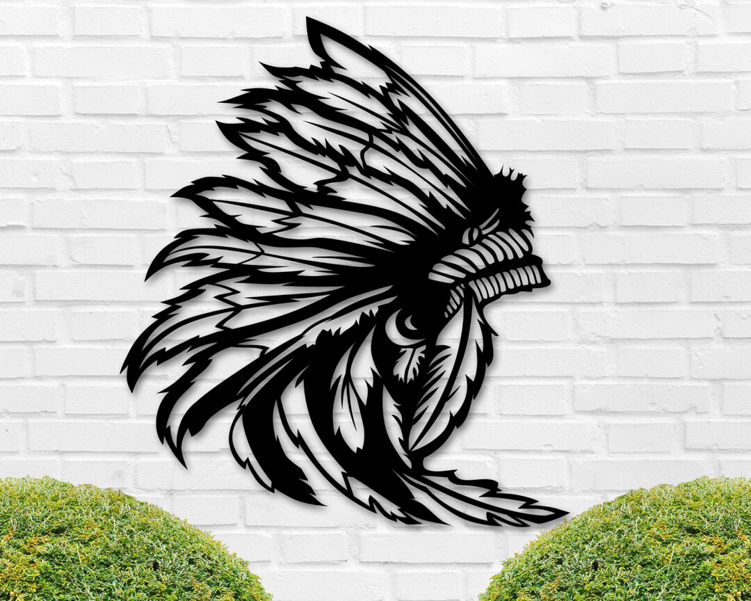 Native American Metal Sign, Native American Wall Decor, Indian Chief ...