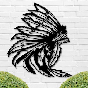 Native American Metal Sign, Native American Wall Decor, Indian Chief ...