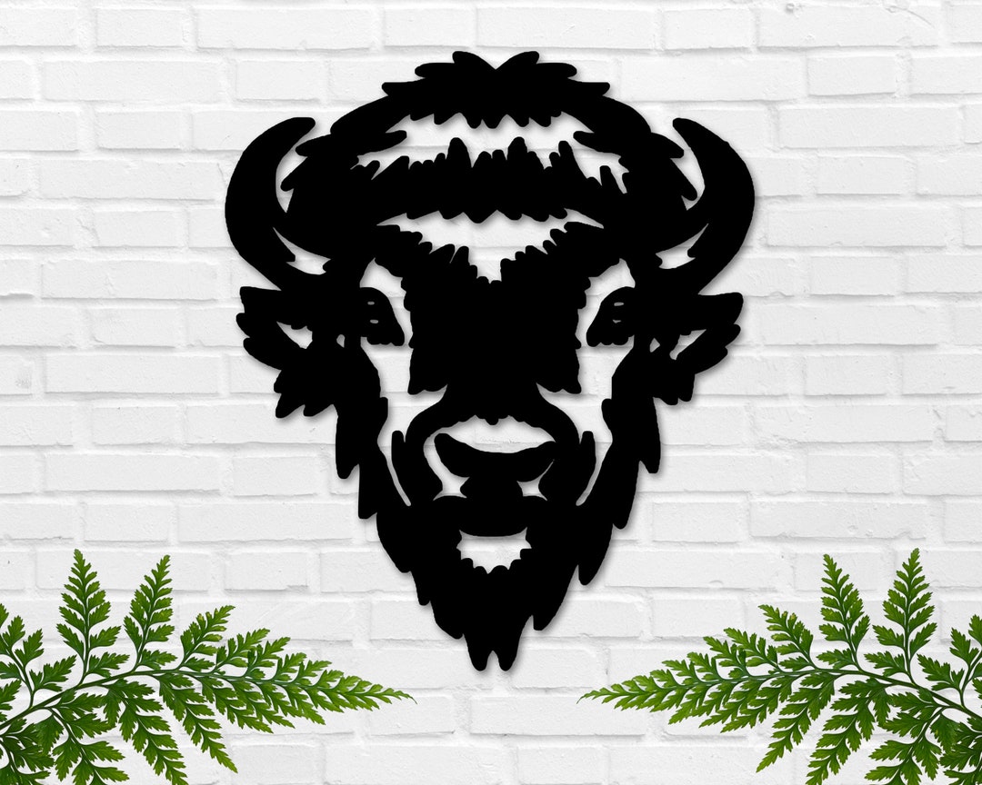 Metal Buffalo Sign, Bison Wall Art, Buffalo Decor, Bison Head, Sports ...