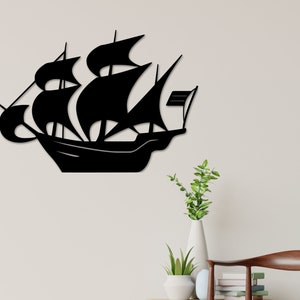 Ship Metal Sign, Sailor Wall Art, Pirate Ship Decor, Pirate Art ...