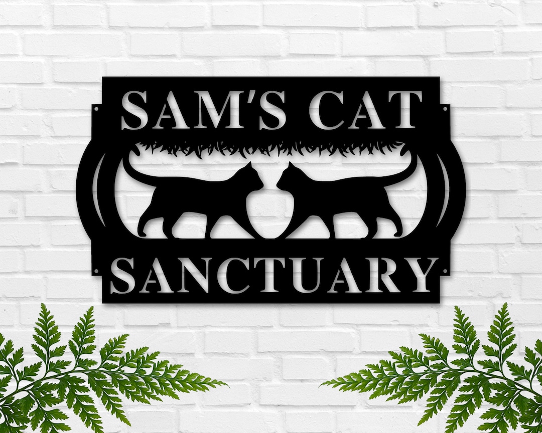 Personalized Metal Cats Sign, Custom Name Vet Sign, Cat Cafe Decor ...