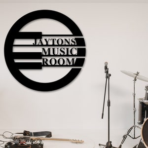 Music Room Metal Sign, Custom Music Room Sign, Music Studio Decor ...
