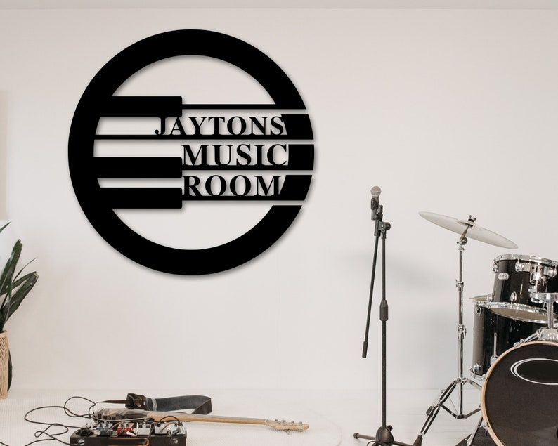 Music Room Metal Sign, Custom Music Room Sign, Music Studio Decor ...
