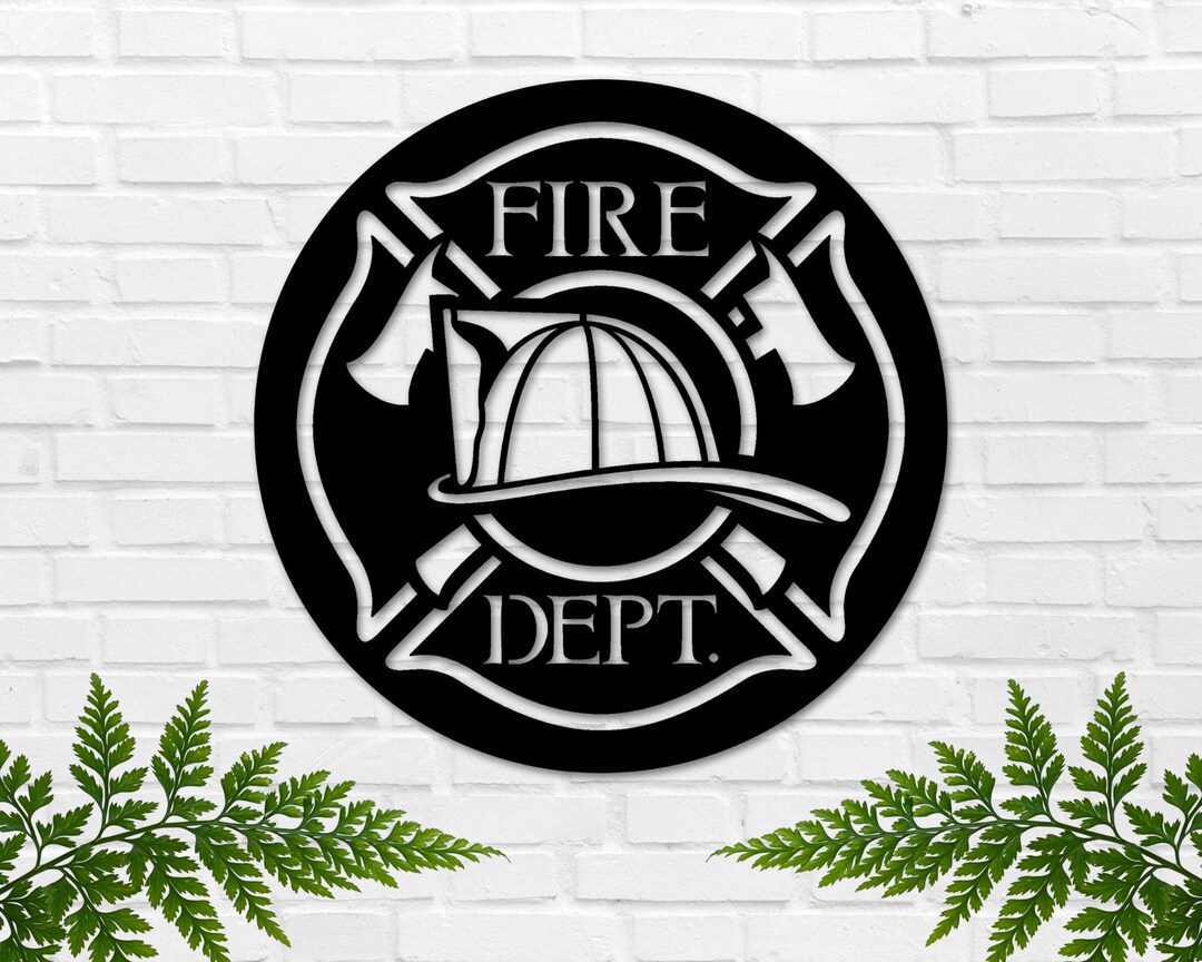Firefighter Metal Sign, Fire Department Sign, Fireman Decor ...