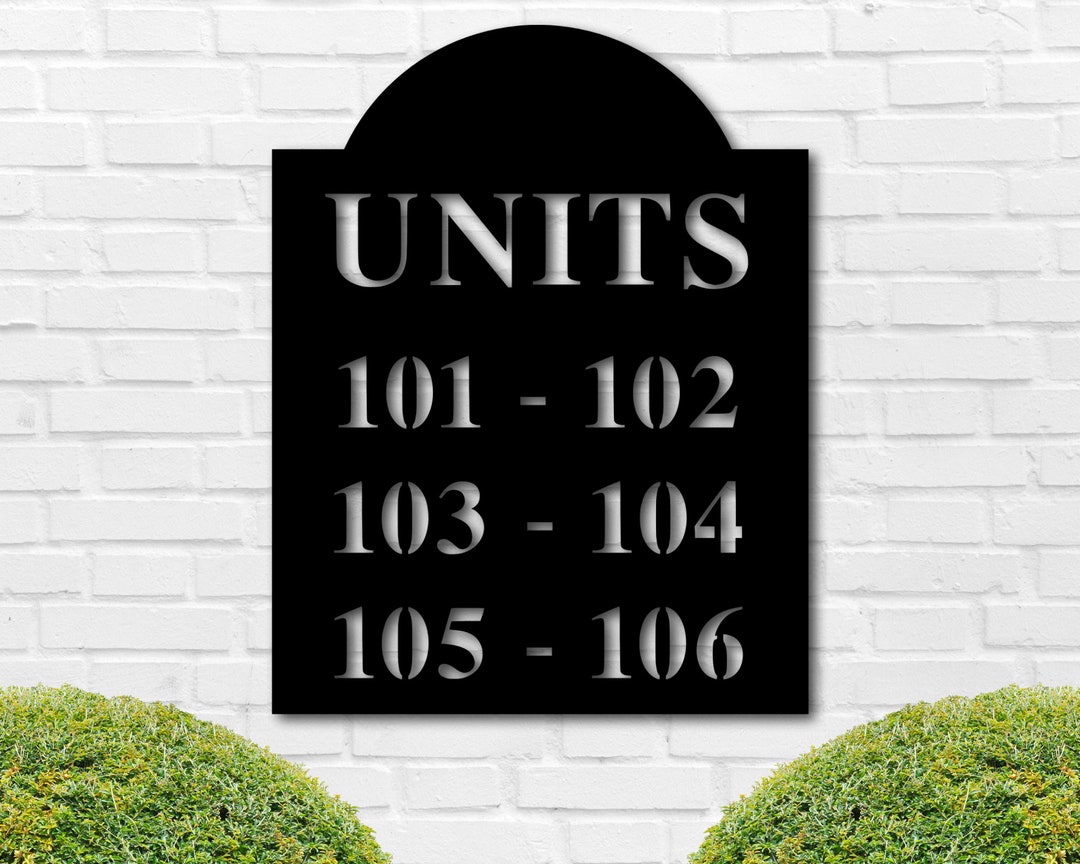 Apartment Unit Sign, Apartment Building Metal Sign, Townhouse Address ...