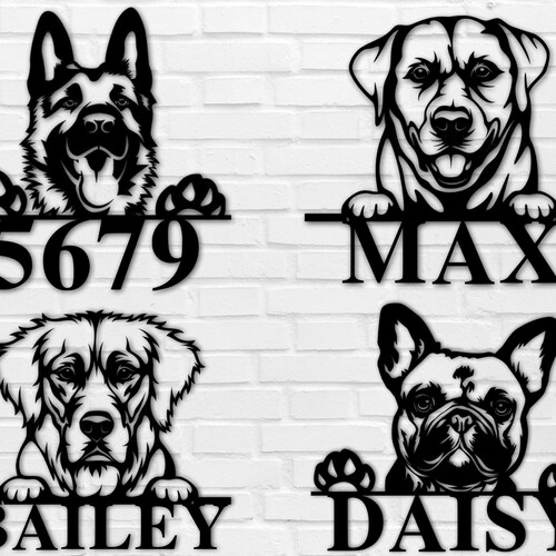 Dog Metal Name Sign Custom Dog Breed Metal Art Personalized - Etsy
