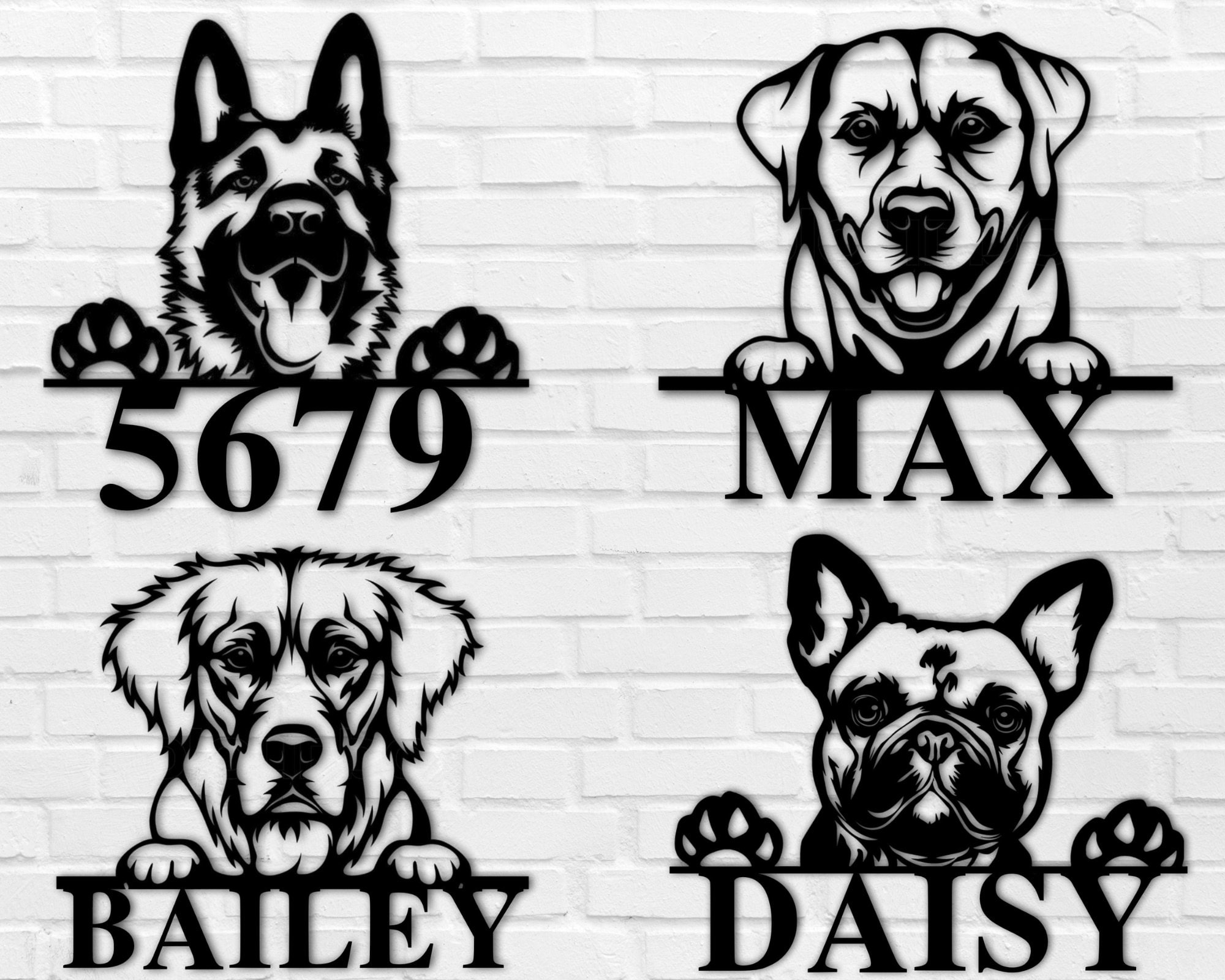 Dog Metal Name Sign Custom Dog Breed Metal Art Personalized - Etsy