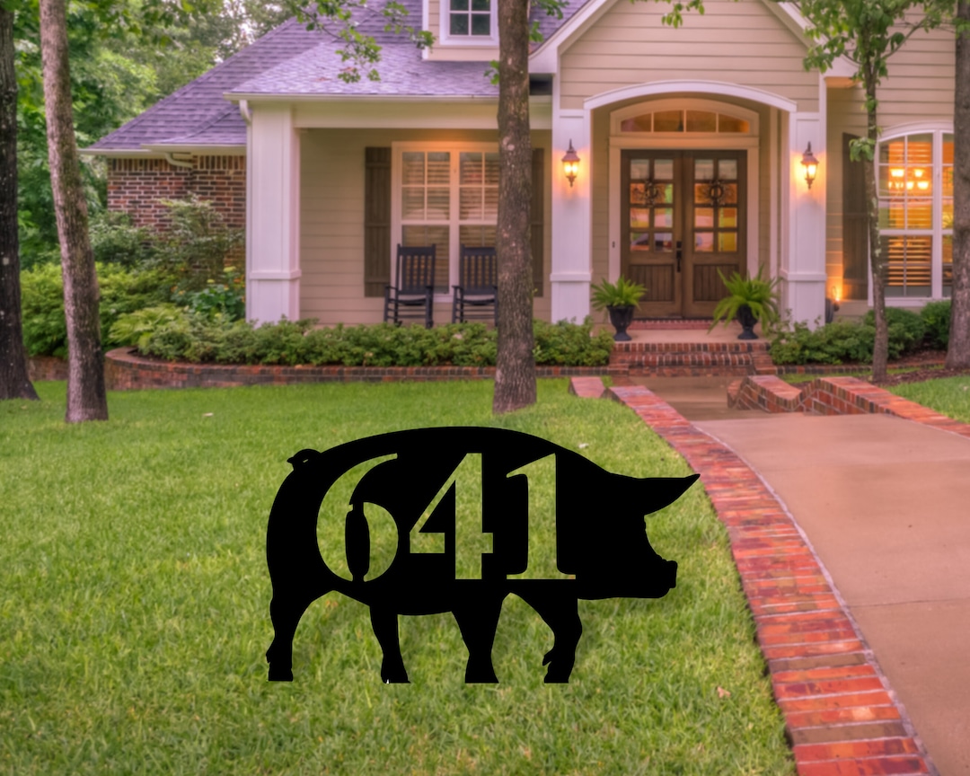 Pig Address Sign, Pig Themed Address Sign, Farm Animal Address Sign ...