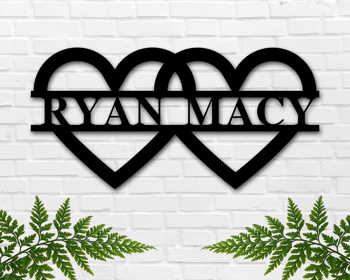 Hearts Metal Sign Metal Wall Art Gift for Couples - Etsy