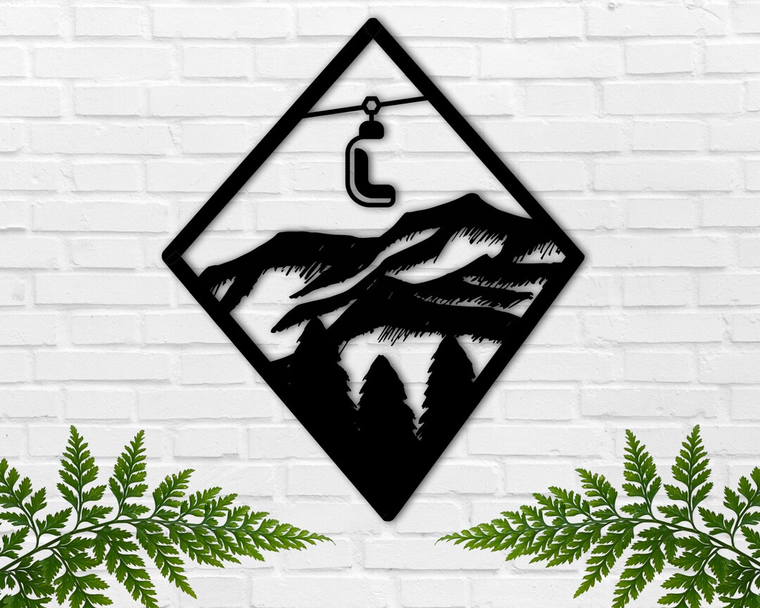 Snowboarding Metal Art, Skiing Metal Sign, Ski Lift Wall Art ...