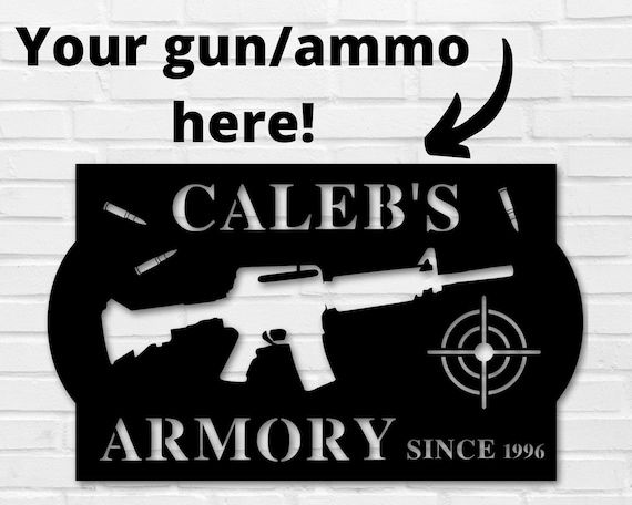 Personalized Gun Sign Custom Armory Metal Sign Gift for Him - Etsy