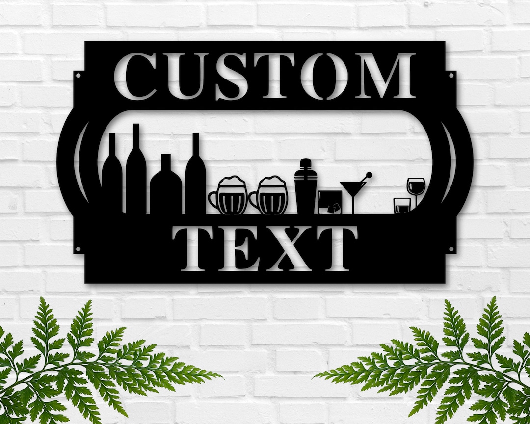 Personalized Bar Metal Sign, Custom Bar Decor, Pub Tavern Sign, Home ...