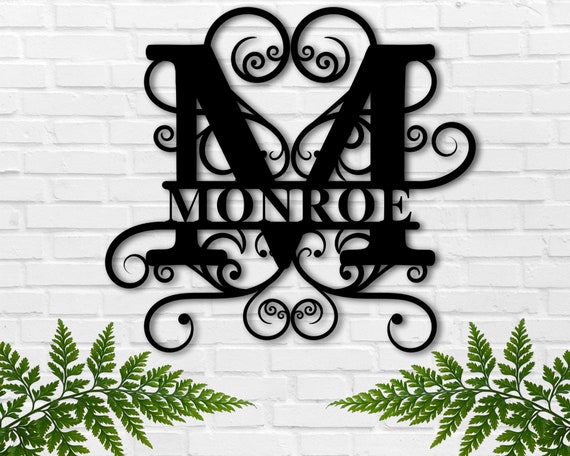 Metal Monogram Sign Personalized Family Name Metal Sign Last - Etsy