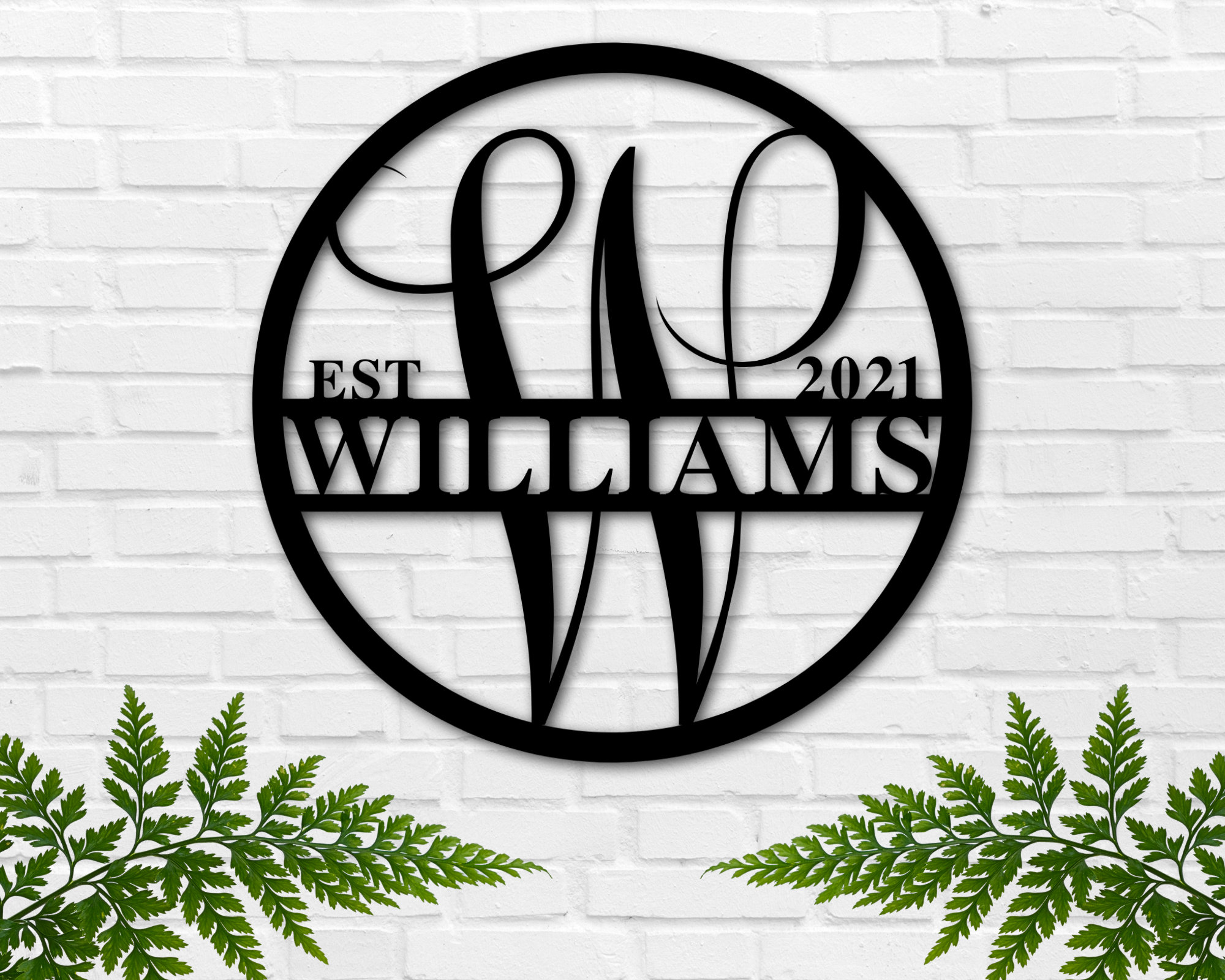 Last Name Sign EST Initial Sign Personalized Family Name - Etsy