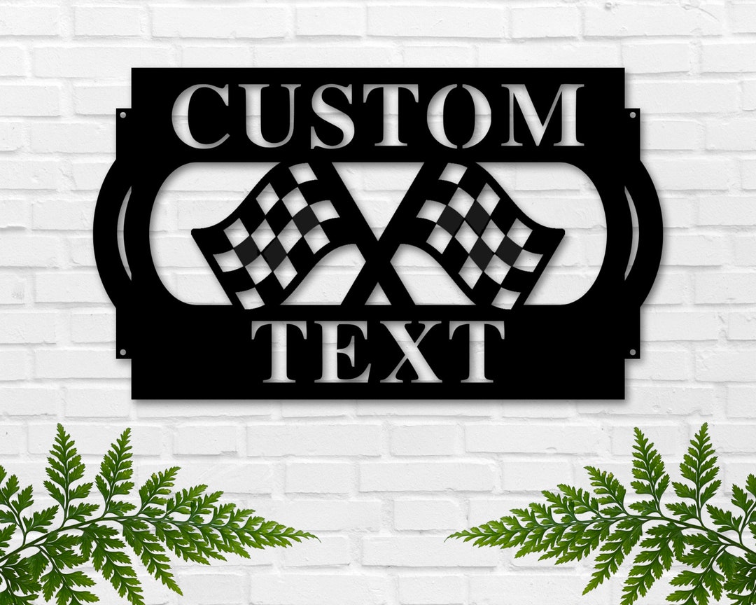 Personalized Metal Racing Sign, Custom Name Race Car Decor, Car Shop ...