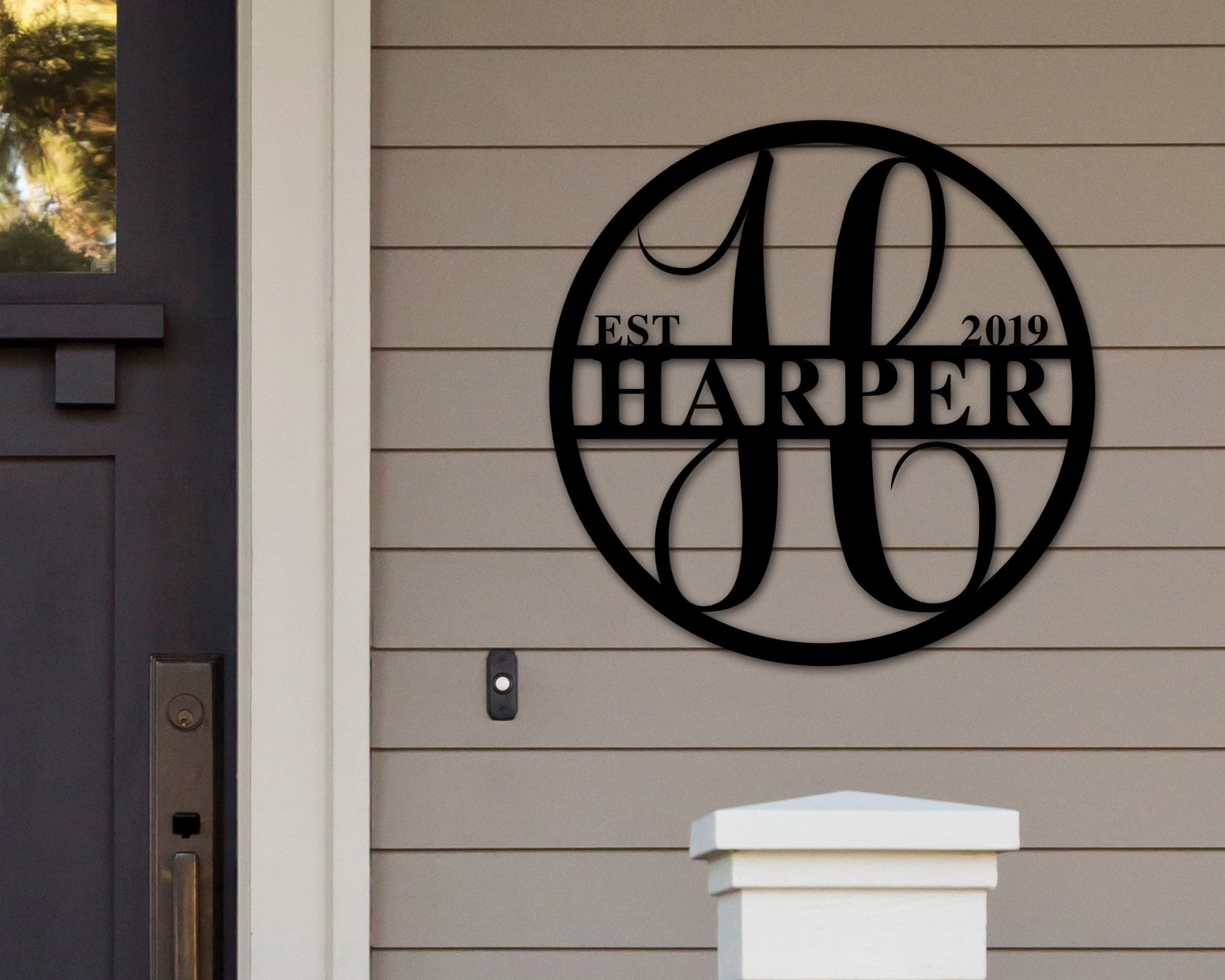 Personalized Family Name Metal Sign Last Name Sign Initial - Etsy