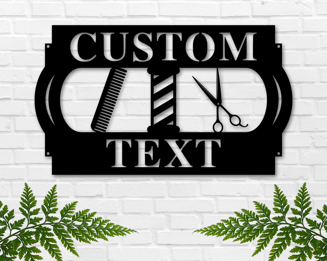Custom Barber Shop Metal Sign, Personalized Barber Decor, Vintage ...
