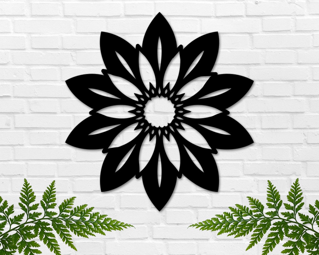 Flower Metal Sign, Flower Wall Art, Garden Sign, Flower Wall Decor ...