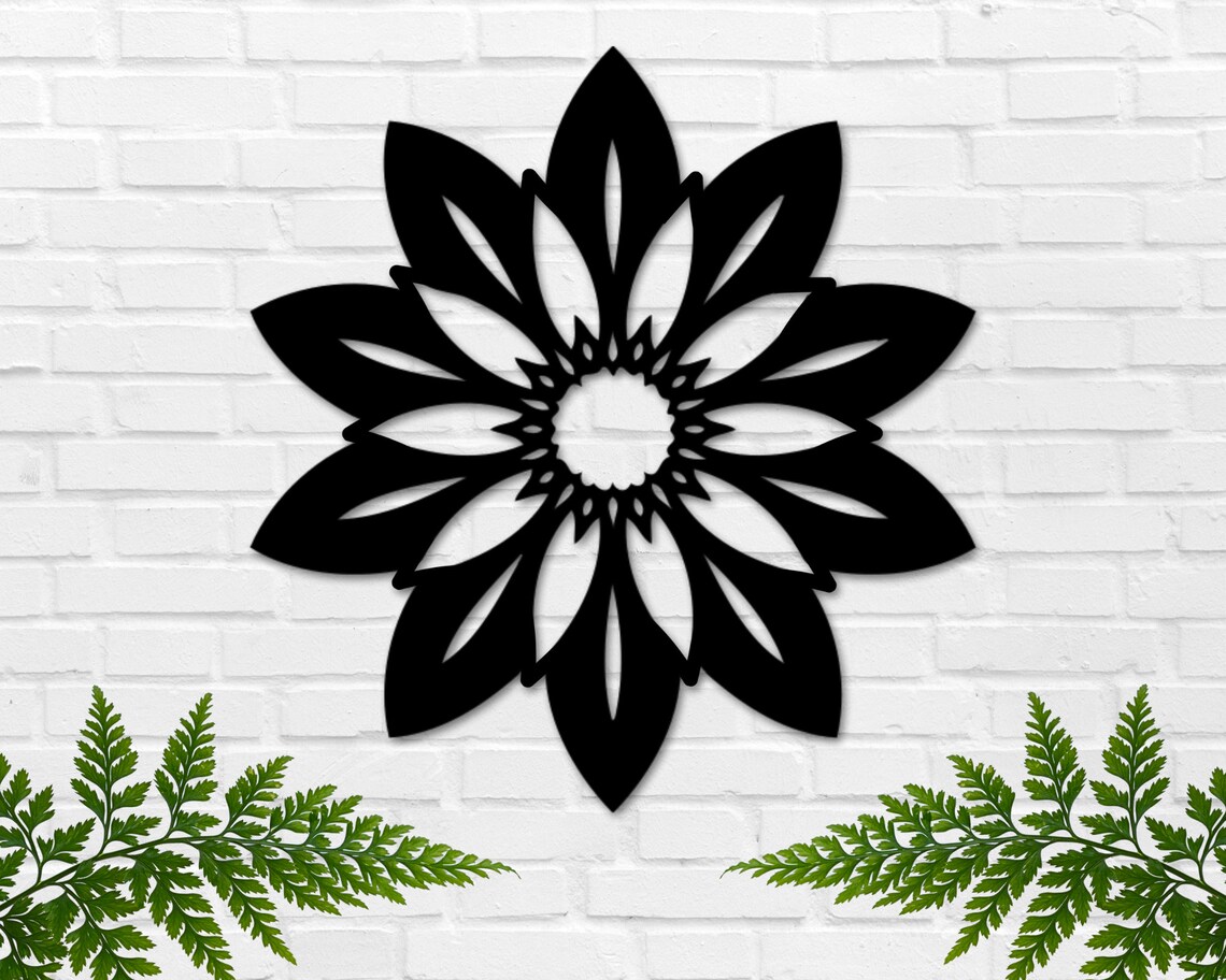 Flower Metal Sign, Flower Wall Art, Garden Sign, Flower Wall Decor ...