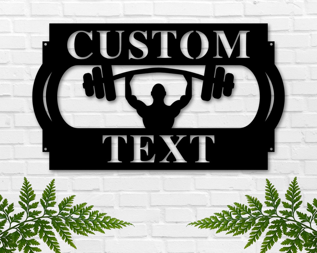 Custom Metal Weightlifter Sign, Personalized Gym Decor, Fitness ...