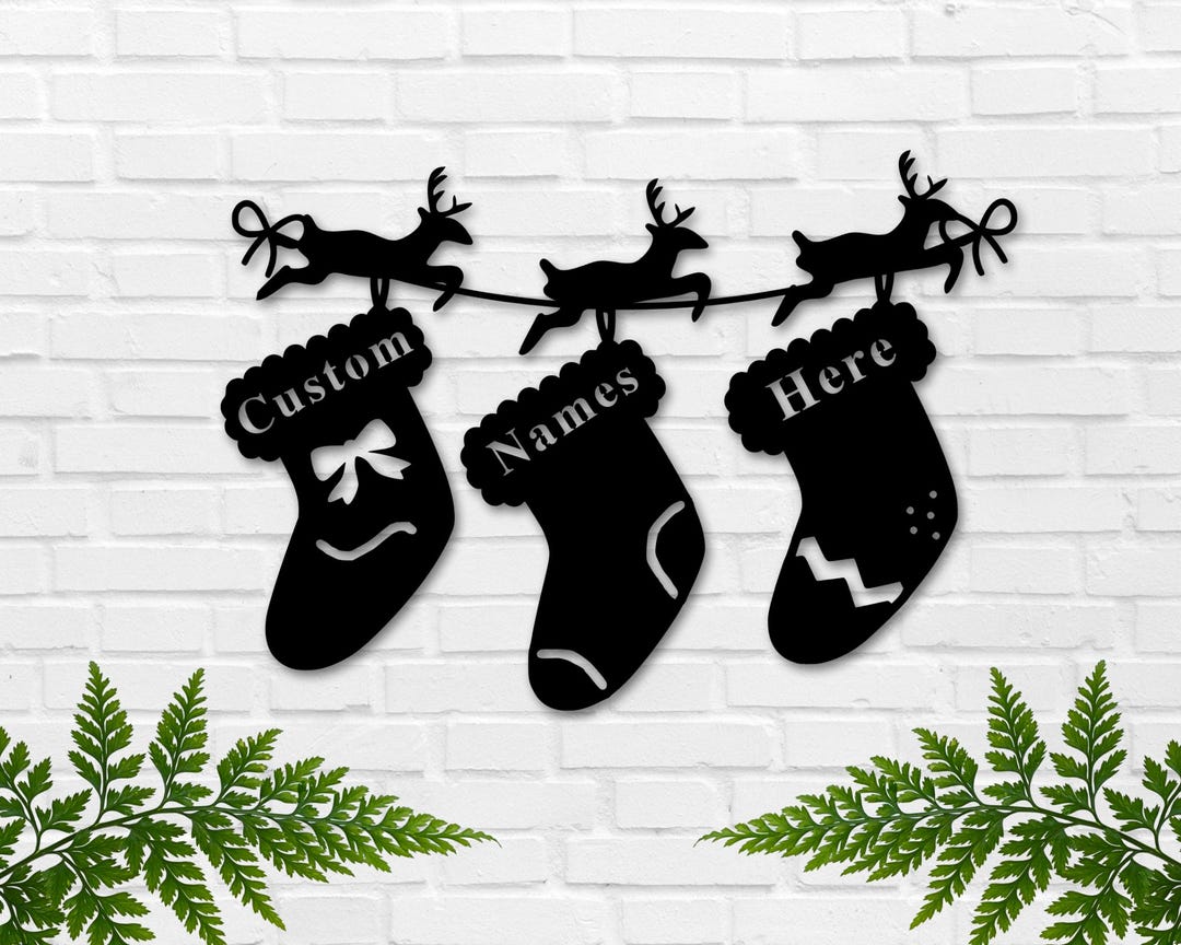 Personalized Metal Christmas Sign, Custom Name Holiday Wall Art, Metal ...