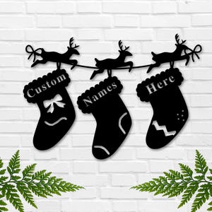 Personalized Metal Christmas Sign, Custom Name Holiday Wall Art, Metal ...