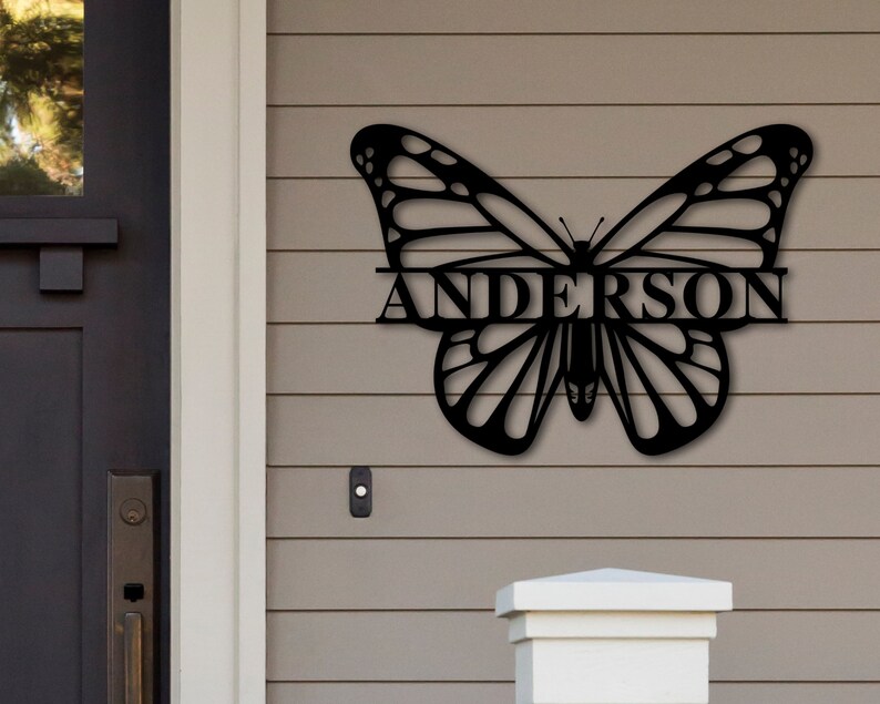 Custom Butterfly Address Sign Custom Metal Name Sign | Etsy