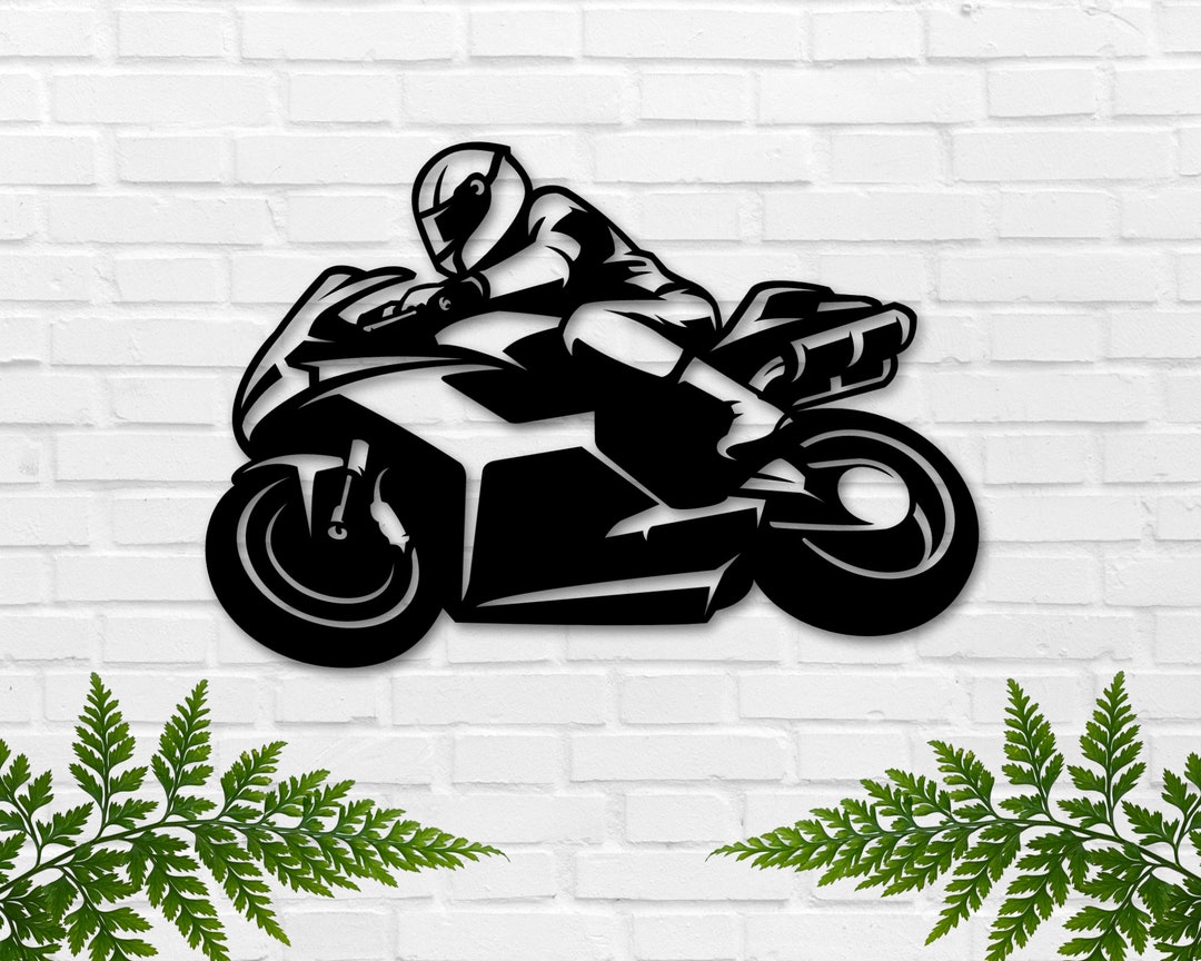 Motorcycle Metal Sign, Dirtbike Wall Art, Unique Biker Decor ...