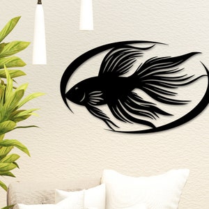 Metal Fish Sign, Beautiful Fish Decor, Fishing Wall Art, Outdoor Lake ...