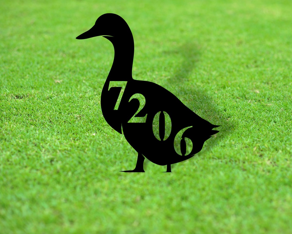 Duck Address Sign, Duck House Sign, Duck Themed Address Steel Yard Sign ...