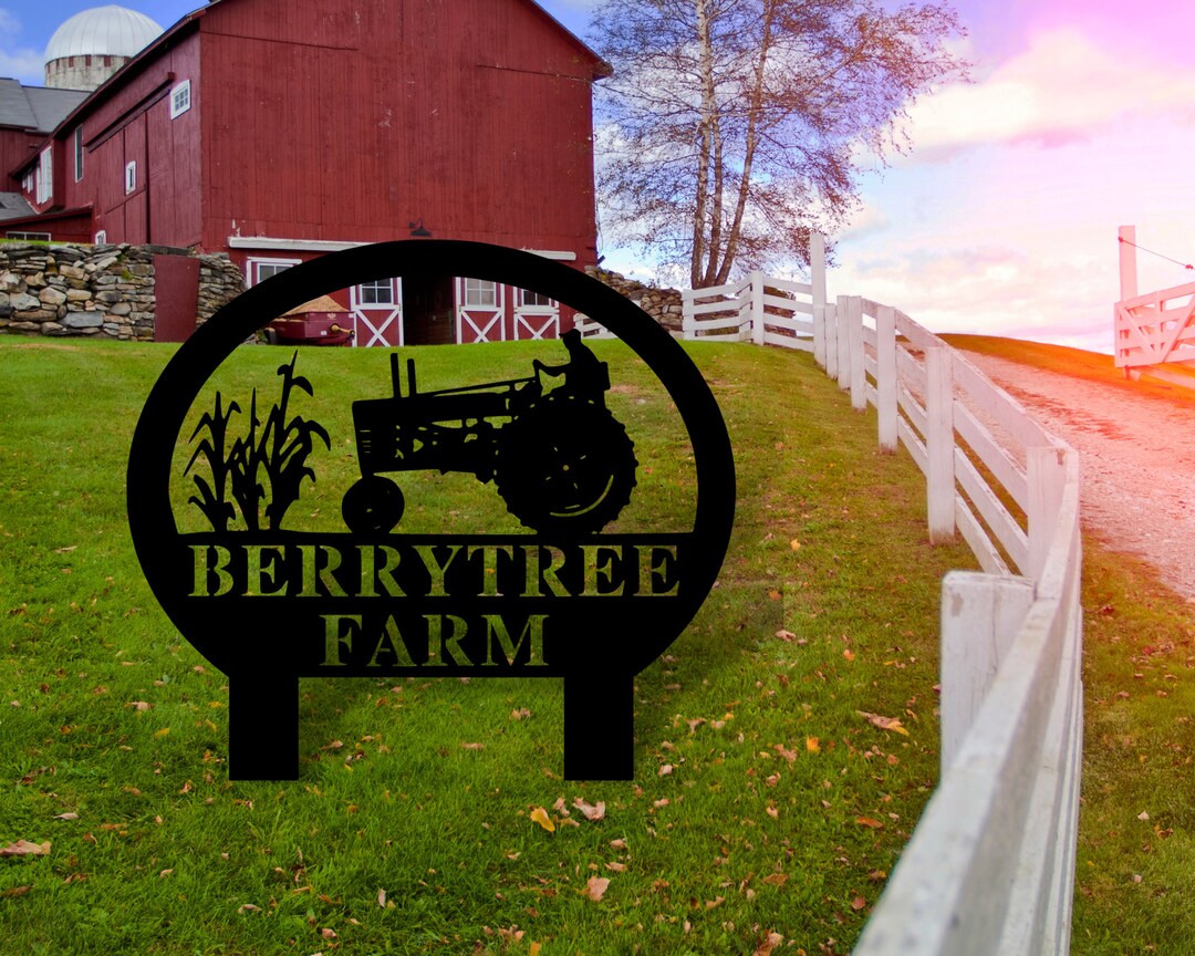Farm Metal Yard Sign, Custom Farm Sign, Personalized Farmhouse Sign ...