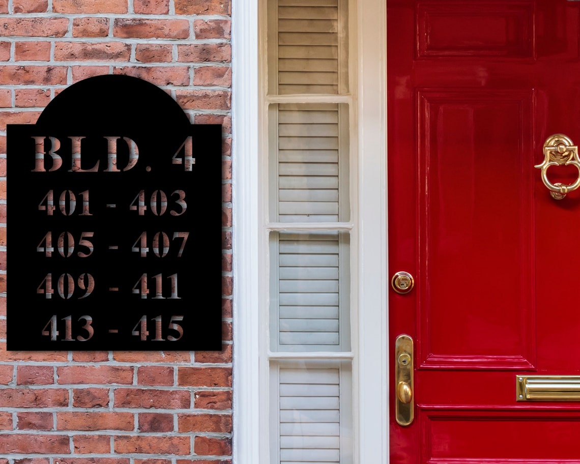 Apartment Unit Sign, Apartment Building Metal Sign, Townhouse Address ...