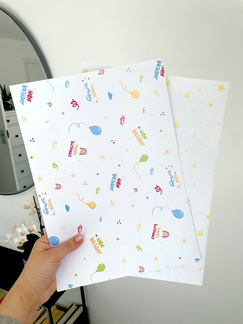 Happy Birthday Wrapping Paper Sheet Luxury 115gsm Silk Paper | Etsy