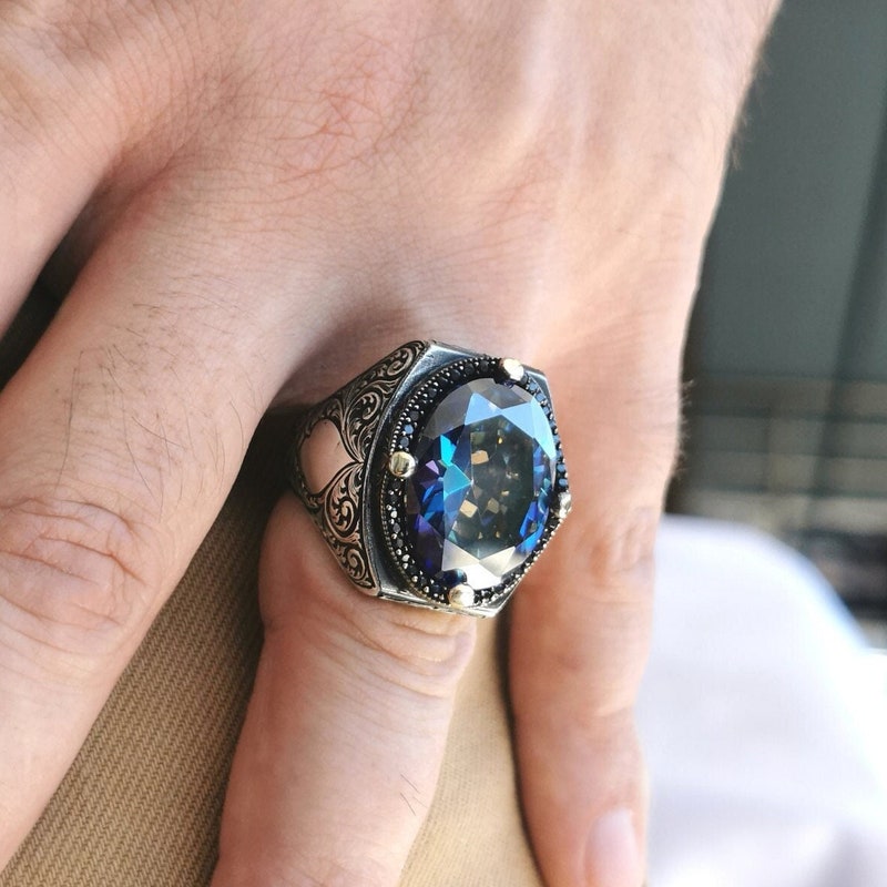 Mens Gemstone Rings - Etsy